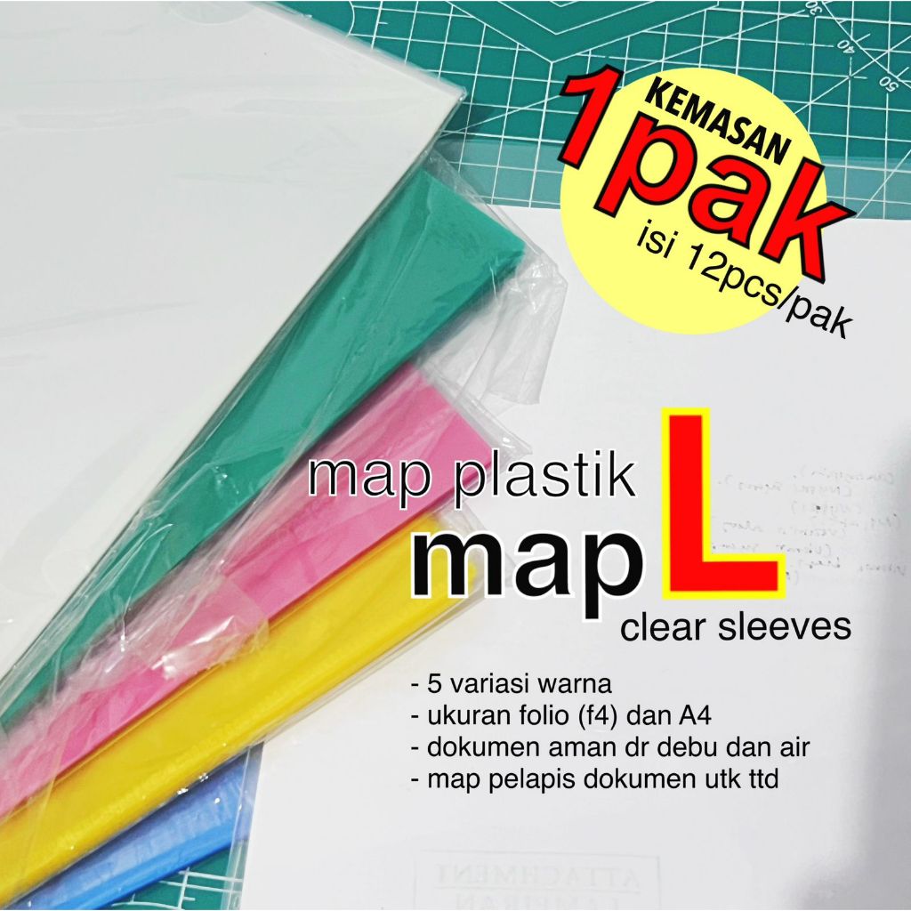 Jual (1Pak - Map L) Clear Sleeves (Clear Folder) | Map L Plastik Bening / Transparan Folio (F4 ...