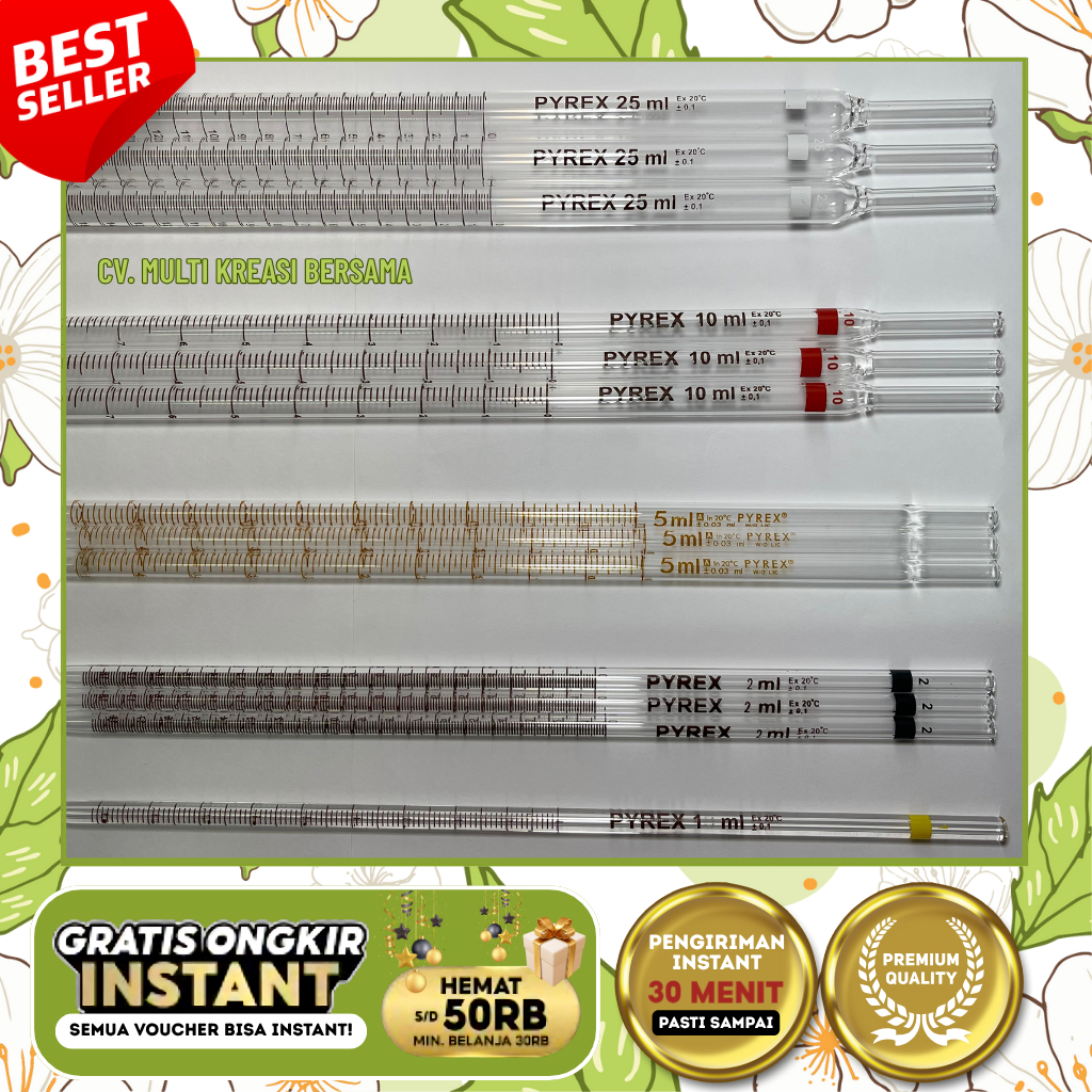 Jual PIPET UKUR PYREX / MEASURING PIPETTE PYREX / PIPET UKUR 1 ML / PIPET UKUR 2 ML / PIPET UKUR ...