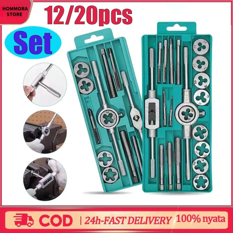 Jual Tap Die Set 12 20 pcs/mata tap baut set/alat senai drat/ Alat dan ...