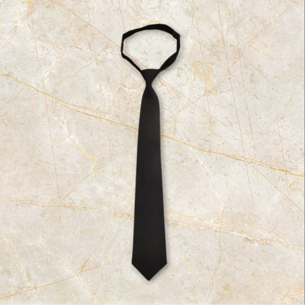 Jual Dasi Hitam Polos/ Dasi Ospek Formal Instan Model Perekat Unisex ...