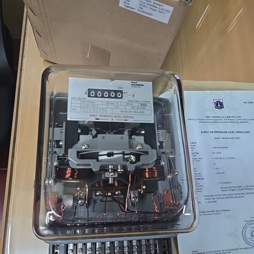 Jual KWH Meter 3phase Fuji Dharma Electric -/5A ( FF23H ) pemakaian CT + Tera Metrologi ...