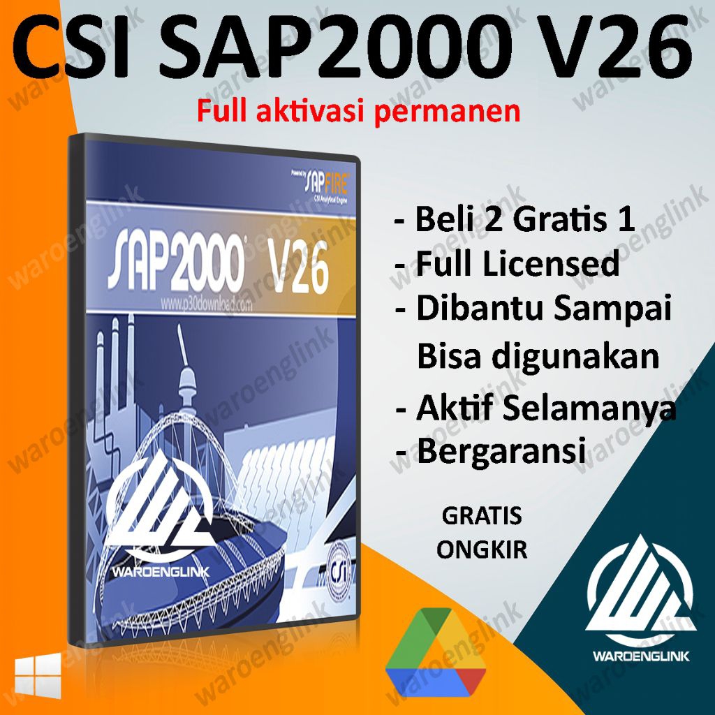 Jual CSI SAP2000 V26 Terbaru 2025 | Video Install | Windows | Full ...