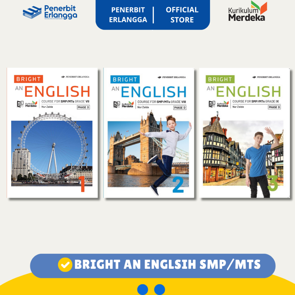 Jual [Erlangga Official] Bright An English Course Merdeka Smp/Mts Grade 7 8 9 Kurikulum Merdeka ...
