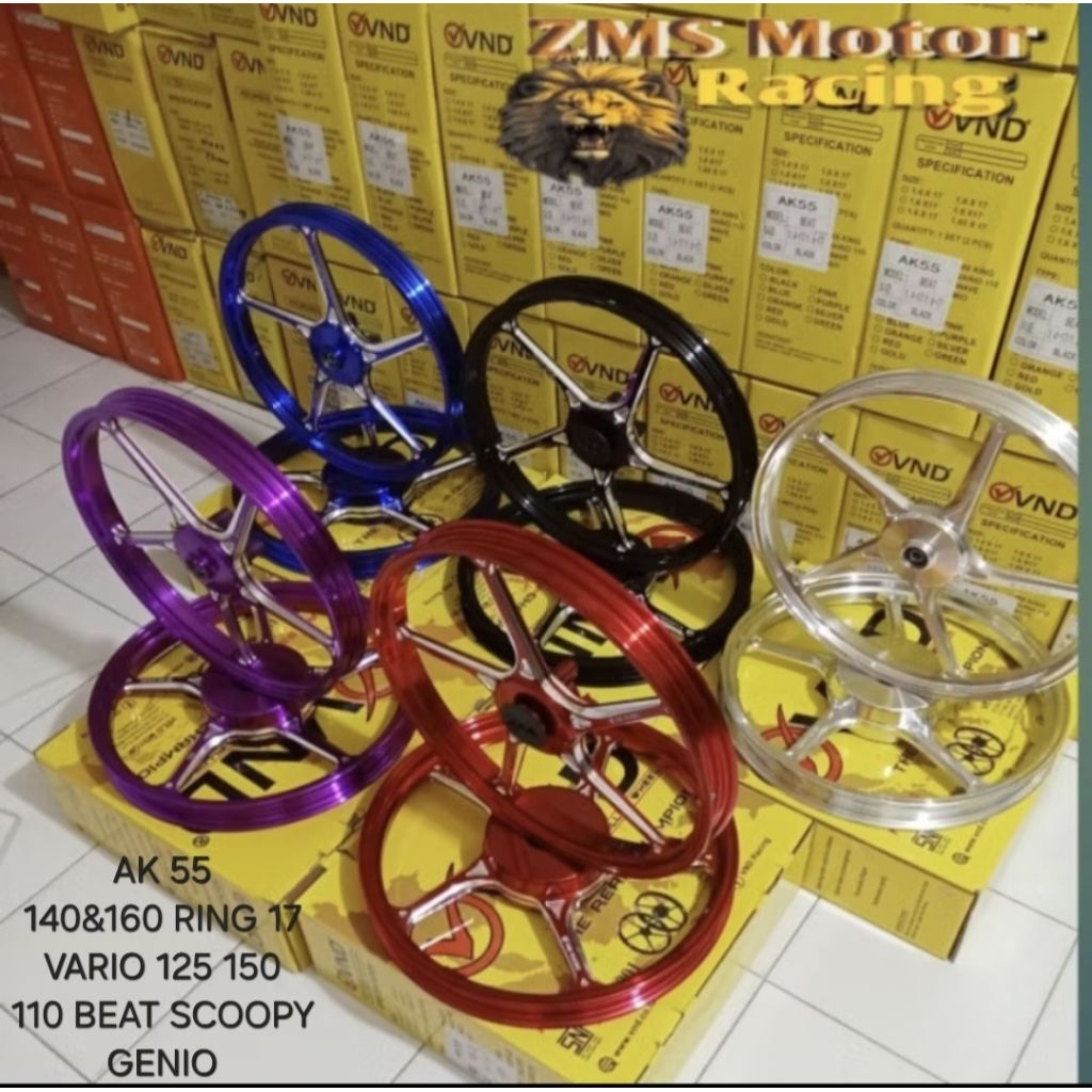 Jual VELG RACING VND AK 55 UK 140X160 RING 17 VARIO 125 VARIO 150 BEAT SCOOPY GENIO SPACY ...