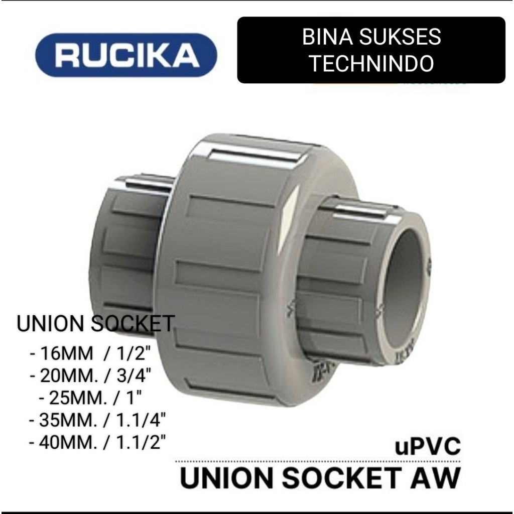 Jual FITTING PVC RUCIKA WATER MUR SOK 3/4" 3/4 INCH 20MM 20 MM UNION ...