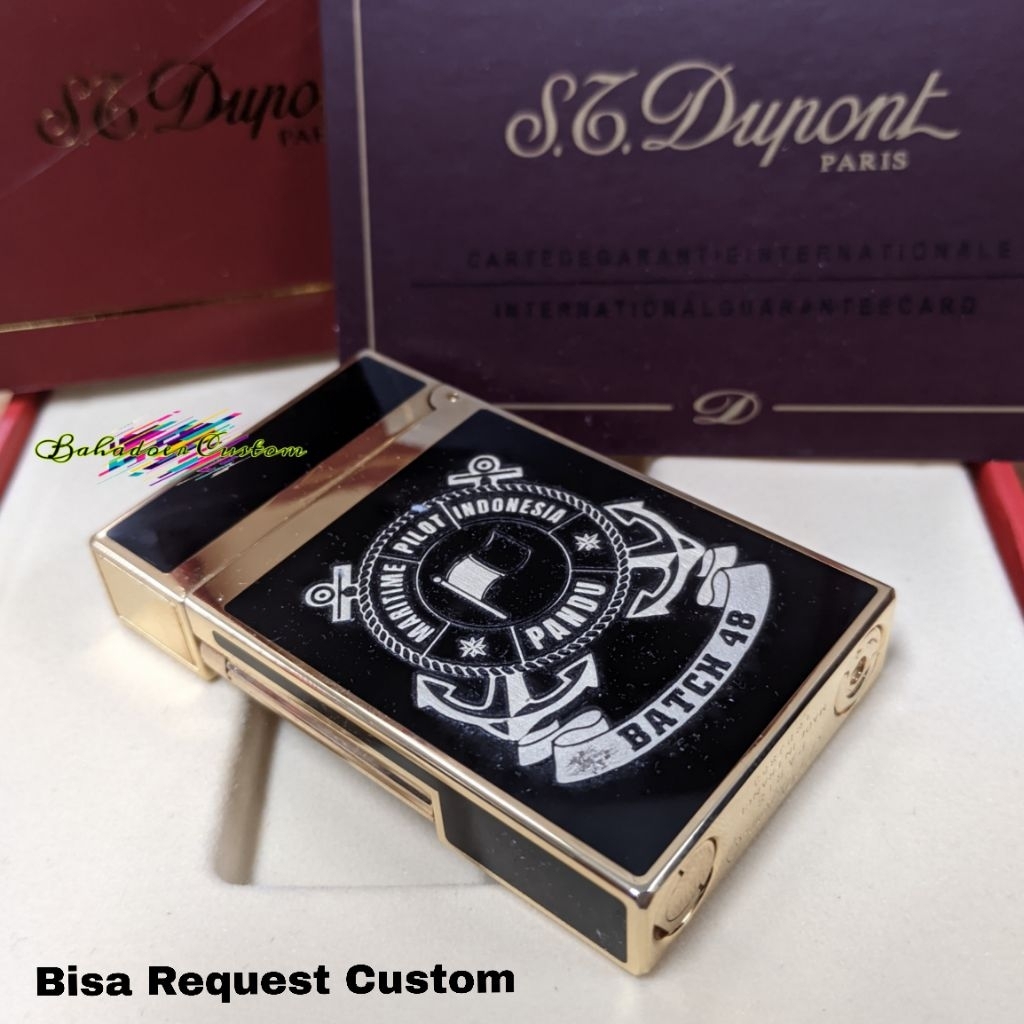 Jual KOREK API ST DUPONT GOLD BLACK CERAMIC CUSTOM GRAFIR BY REQUEST ...