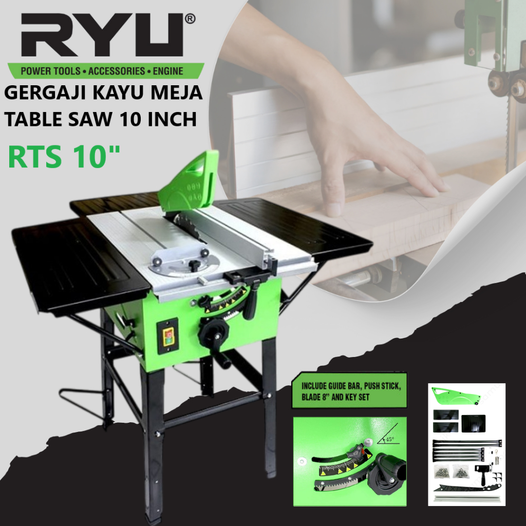 Jual RYU Table Saw 10 Inch Mesin Gergaji Kayu Meja RTS 10" Meja Mesin ...
