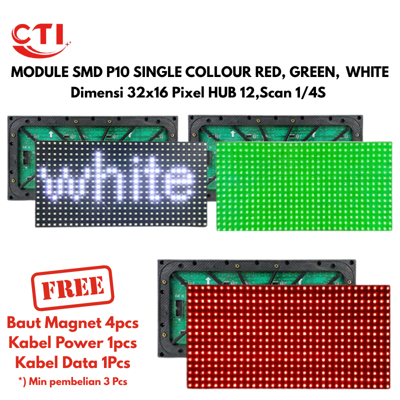 Jual CTI - Module P10 Single color Led Videotron Running text OUTDOOR ...