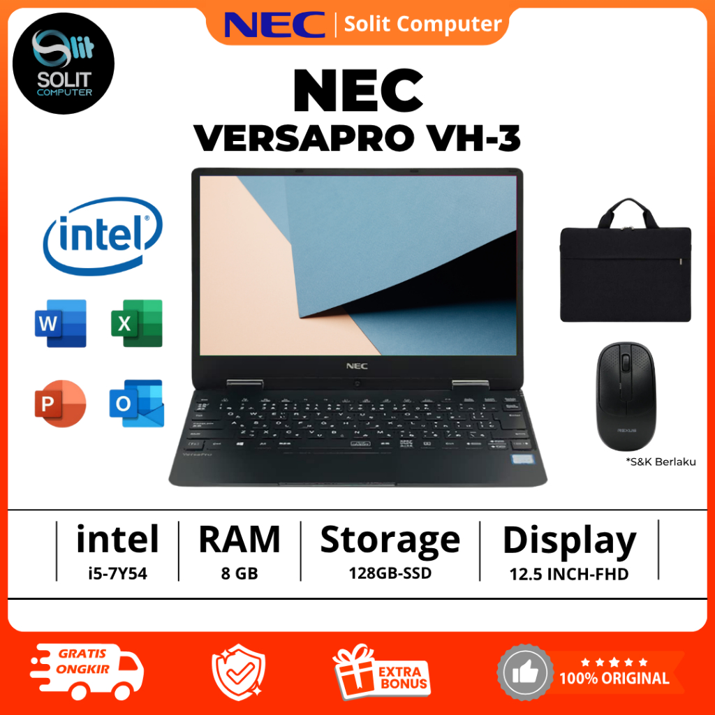 Jual Laptop Slim Bergaransi NEC Versapro VH 3 | SSD 128GB | Layar Full ...