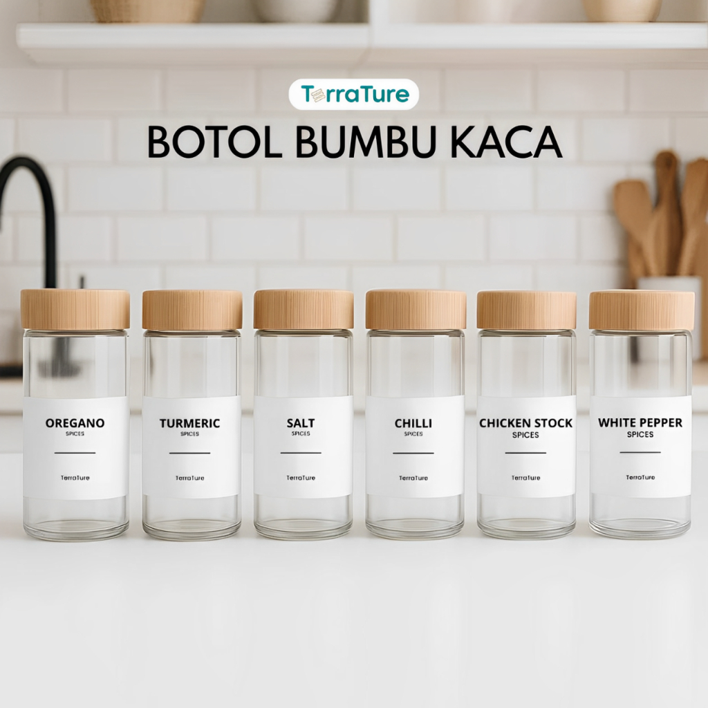 Jual Botol Bumbu Dapur Estetik Kaca 120ml Tempat Bumbu Kedap Udara ...