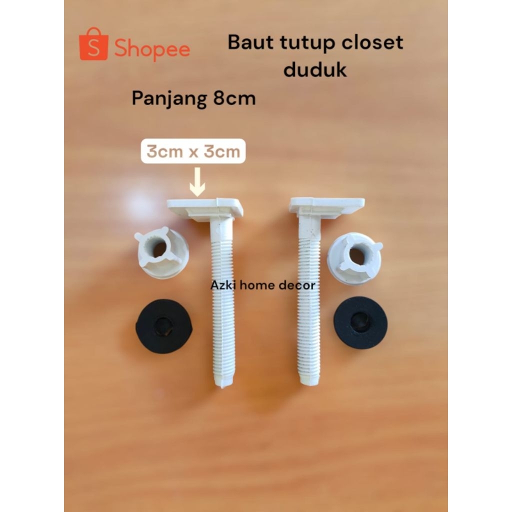 Jual baut tutup closet duduk universal kotak putih | Shopee Indonesia