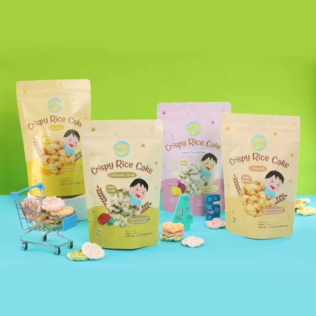 Jual Grouu - Cemilan Snack - Crispy Rice Cake Sweet Corn & Beet 30gr ...