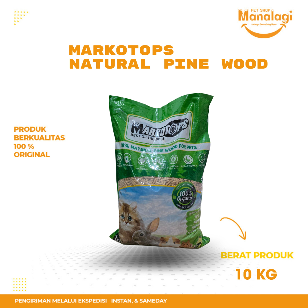 Jual MARKOTOPS Natural Pine Wood 100% Organic Pelet Kayu Pinus 10Kg ...