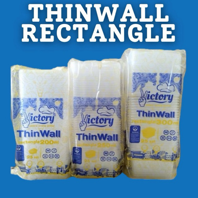Jual THINWALL VICTORY (1 DUS/1 KARTON) RECTANGLE 200ML 250ML 300ML ...