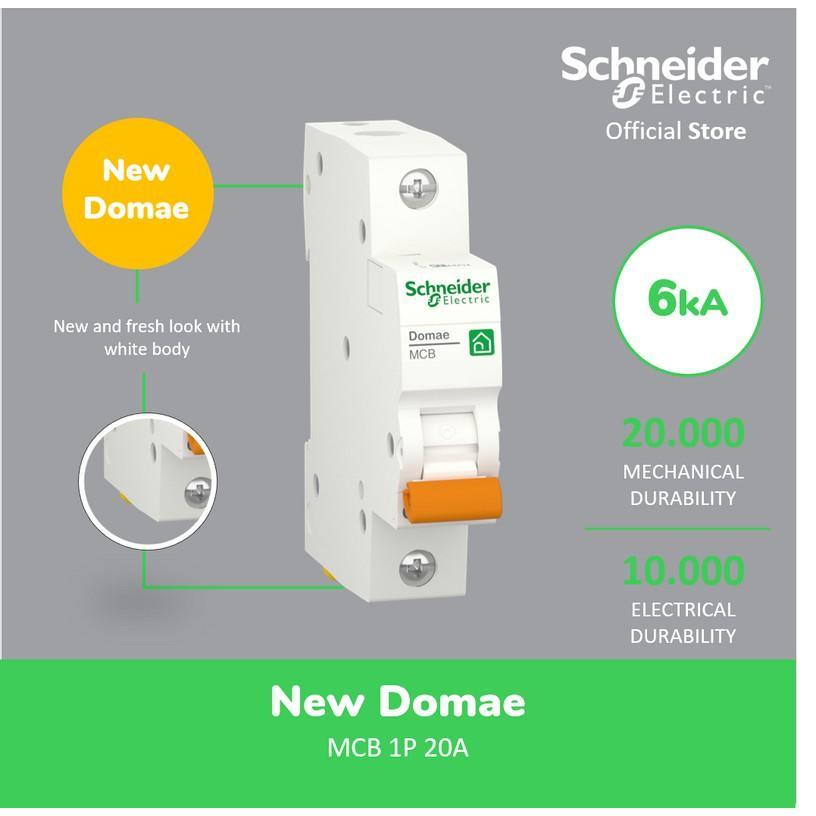 Jual Schneider MCB New Domae 6A/10A/16A/20A 1 Phase SNI | Shopee Indonesia