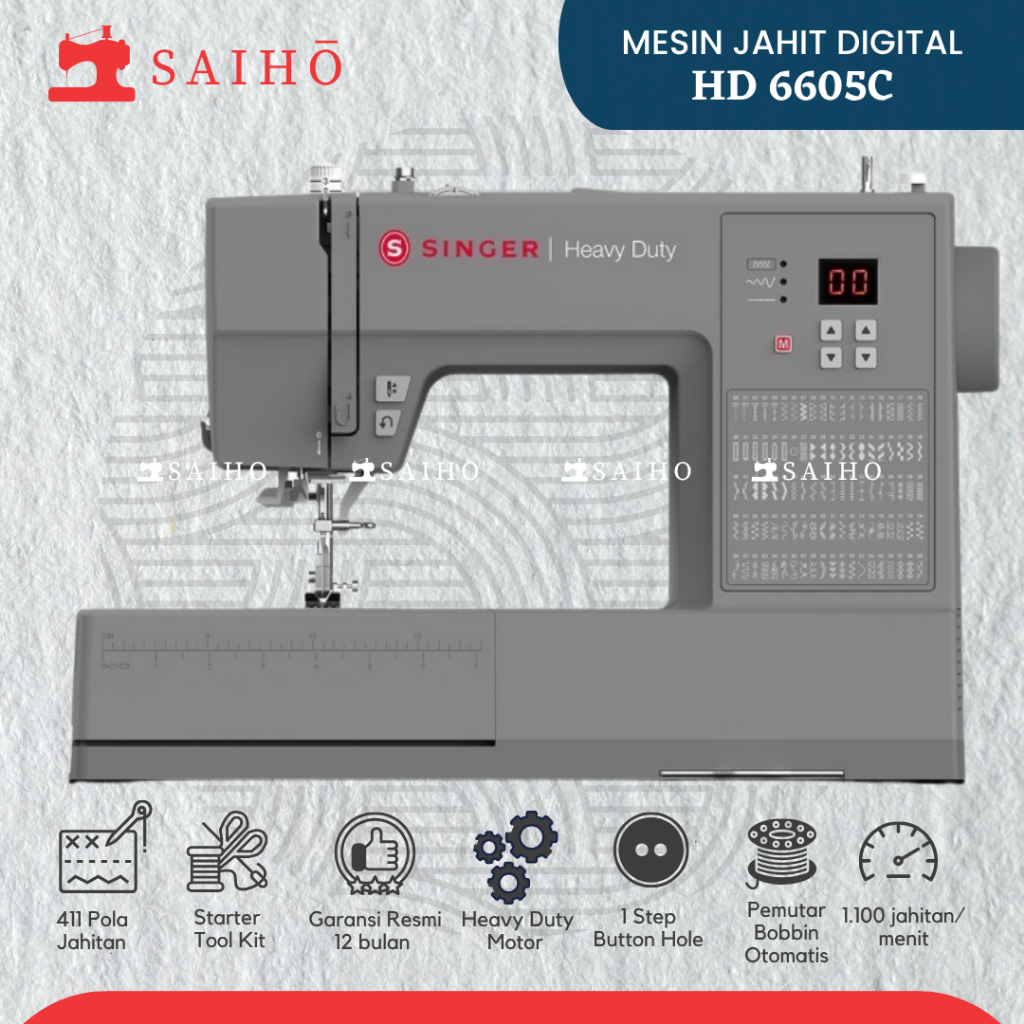 Jual Mesin Jahit SINGER HD6605C / 6605 Heavy Duty (Digital ...