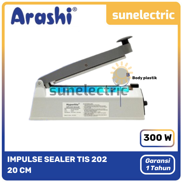 Jual Arashi Hyperlite Impulse Sealer AIS 200/ TIS 202 Mesin Pres ...