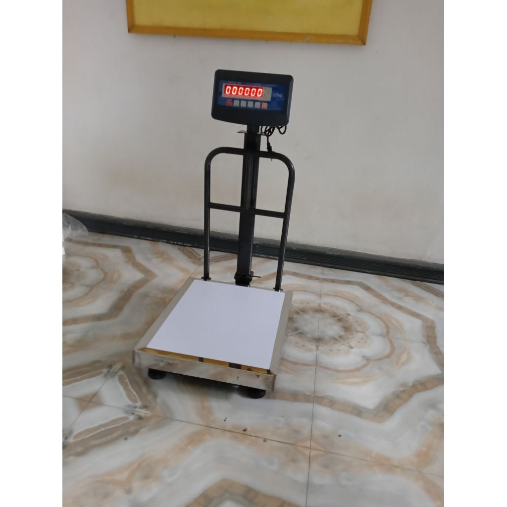 Jual timbangan duduk digital merk YHQ kapasitas 150kg-300kg platform stainless ukuran 40cm x ...