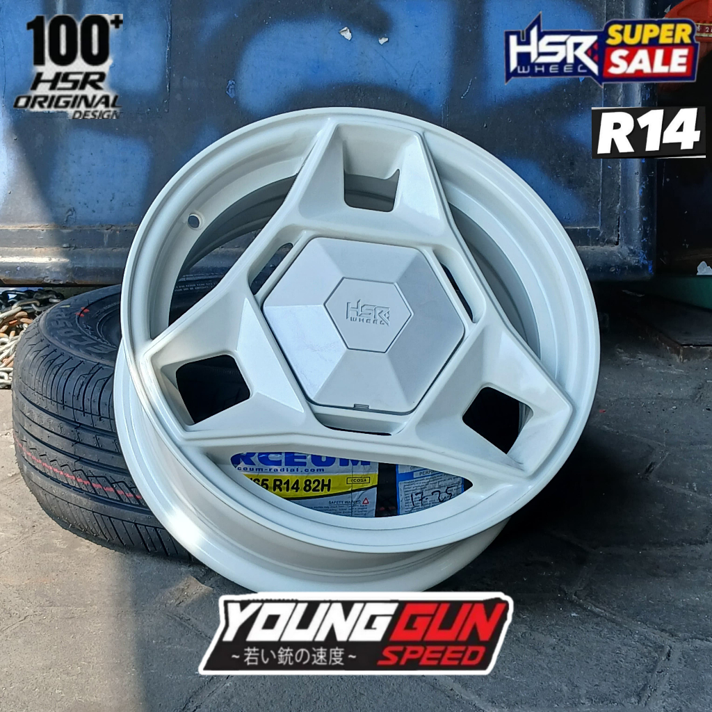 Jual velg mobil racing ring 14 hsr telu pcd 4X100-114.3 untuk brio agya calya sigra pelek r14 ...