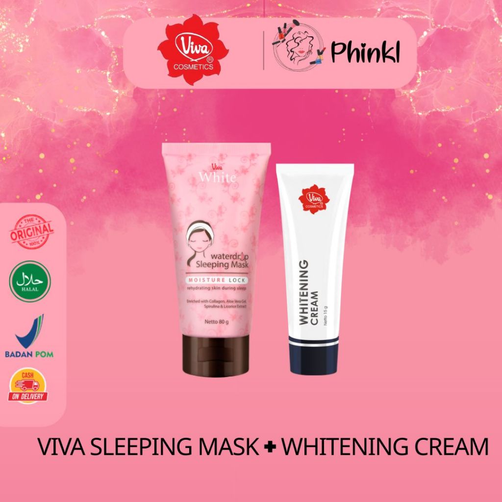 Jual [2in1] Viva Bundle White Waterdrop Sleeping Mask with Collagen dan ...