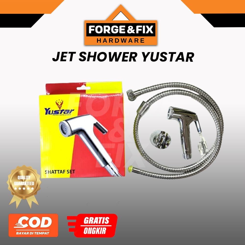 Jual YUSTAR Jet Shower Bidet Cebok Closet Toilet WC Chrome SET Panjang ...