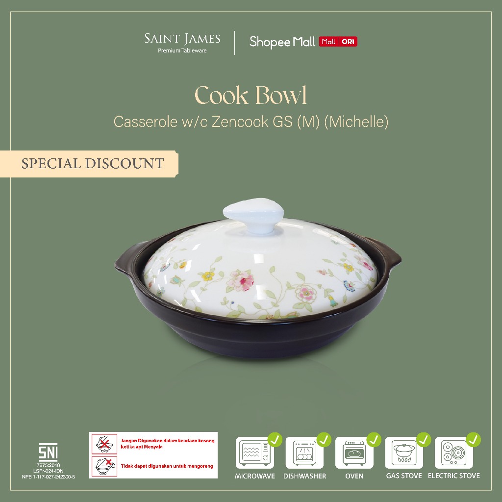 Jual Saint James Michelle Casserole w/c Zen Cook GS (M) | Shopee Indonesia