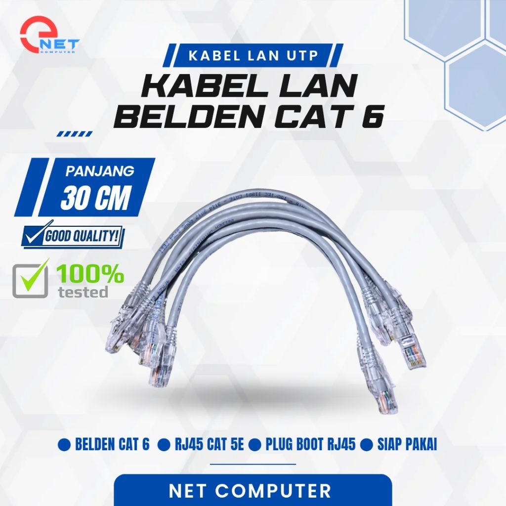 Jual Kabel LAN Cat 6 BELDEN Gigabit Support PPOE Kabel UTP Cat 6 30 Cm ...