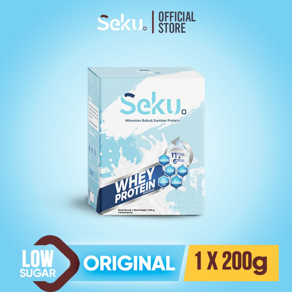 Jual SEKU Susu Whey Protein Low Sugar Rasa Original 200g | Shopee Indonesia