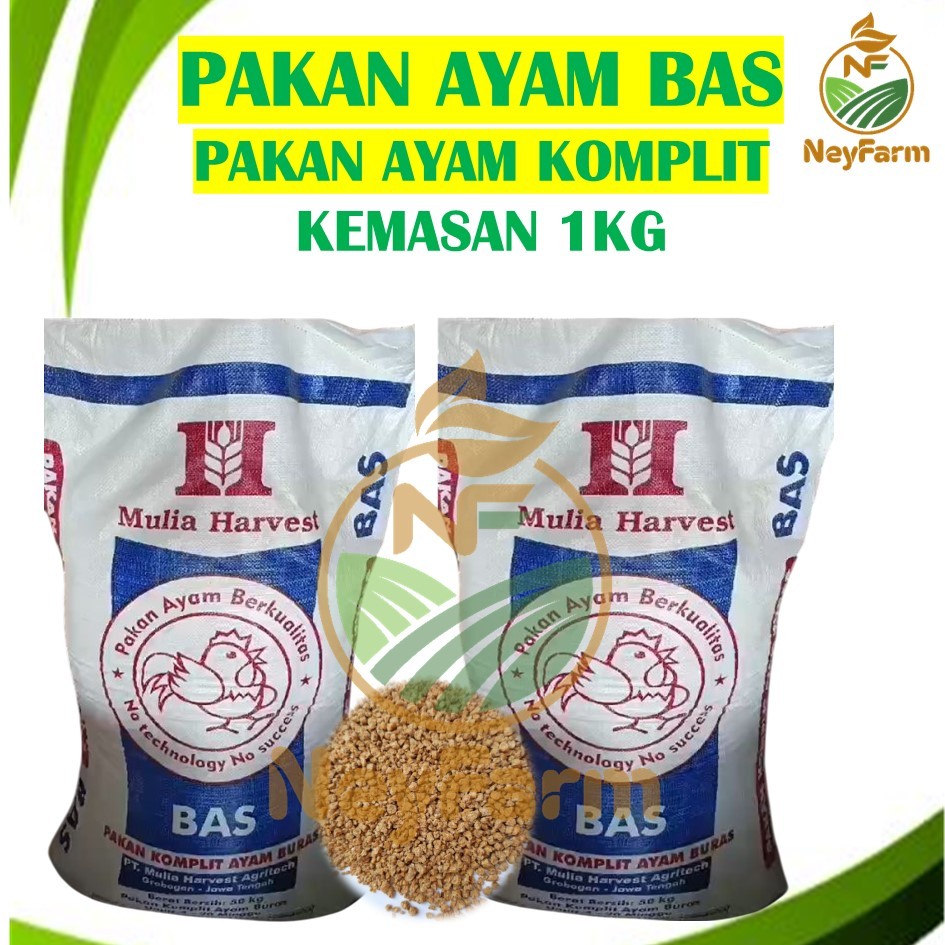 Jual Pakan Ayam BAS 1kg Pakan Komplit Ayam Buras Berkualitas Kemasan ...