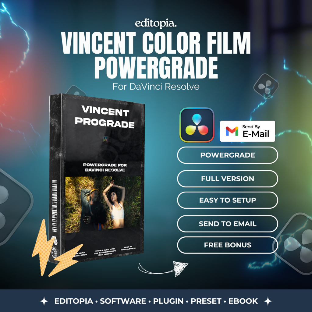 Jual Vincent Color Film – Cinematic PowerGrade - For Davinci Resolve ...