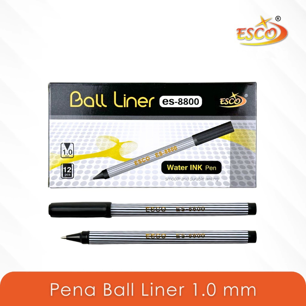 Jual ( 1 Box 12 Pcs ) Pulpen Balliner Esco ES-8800 1.0mm / Pen Pena ...