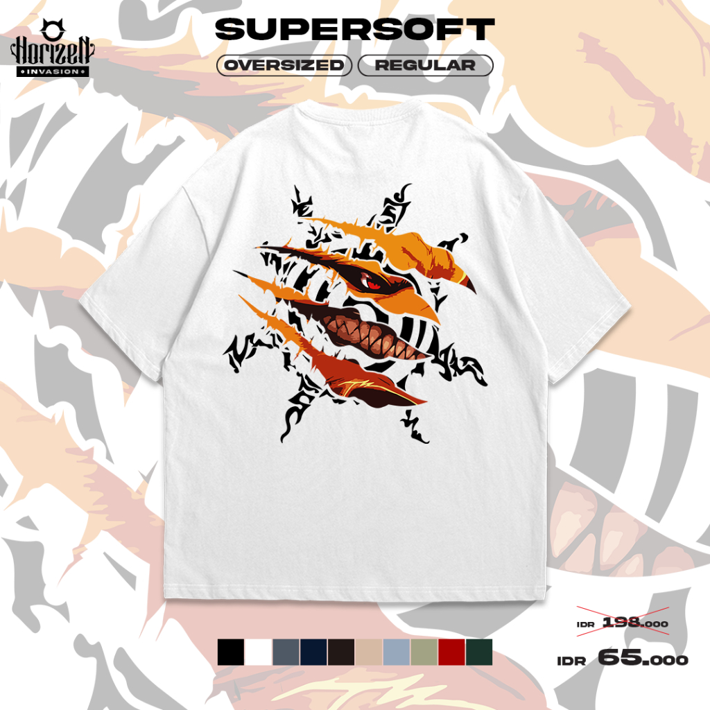 Jual Horizen Invasion Kaos Supersoft Segel Kyuubi Pria Wanita Cotton ...