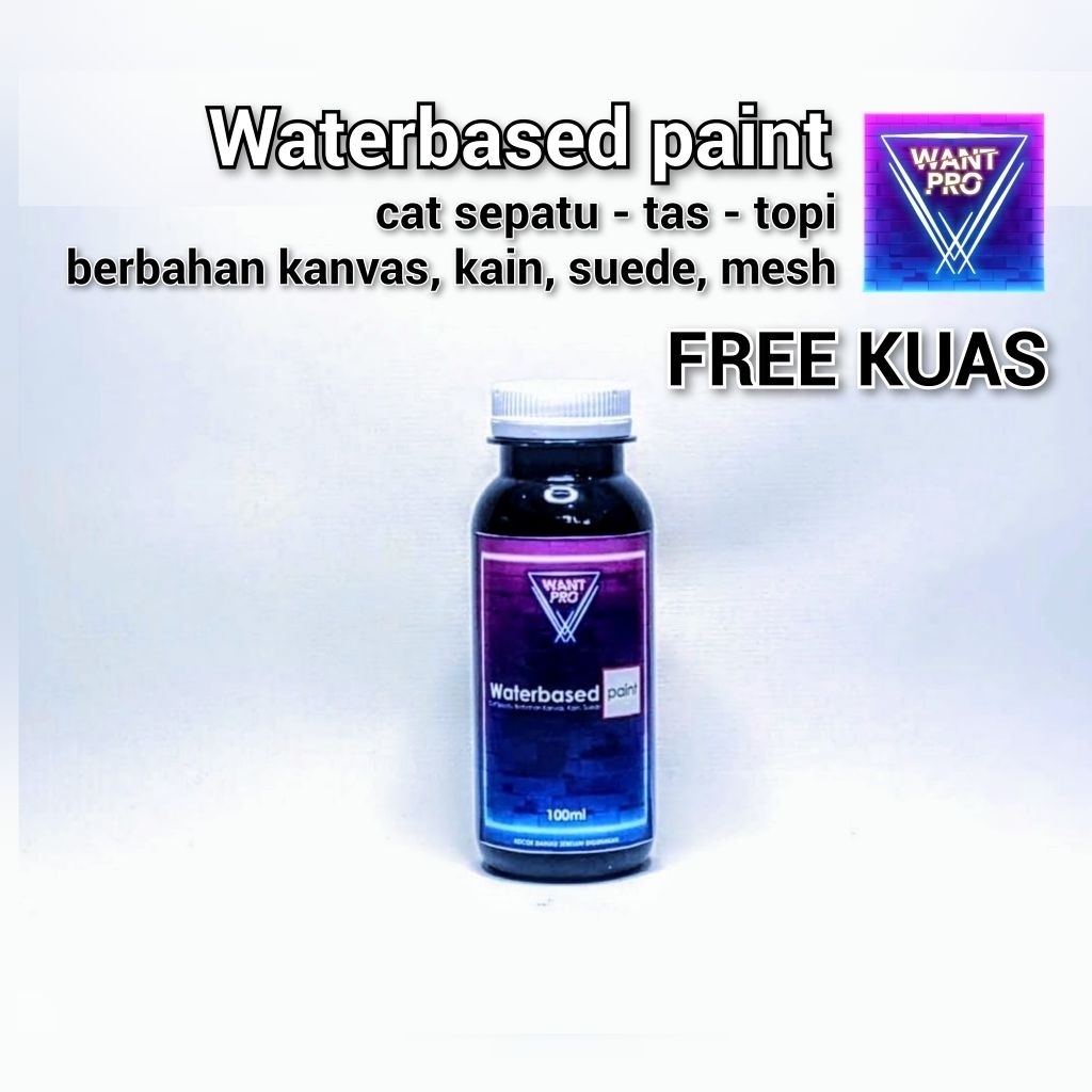 Jual WATERBASED 100ml HITAM | CAT SEPATU KANVAS Anti Luntur | Cat bahan ...
