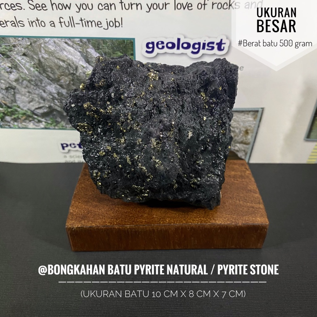 Jual Bongkahan Batu Pyrite Natural L20 atau Batu Pyrite Alam atau Batu ...