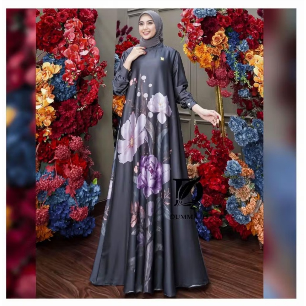 Jual .. Gamis Premium Model Terbaru Motif Bunga Mewah Bahan Arabian ...