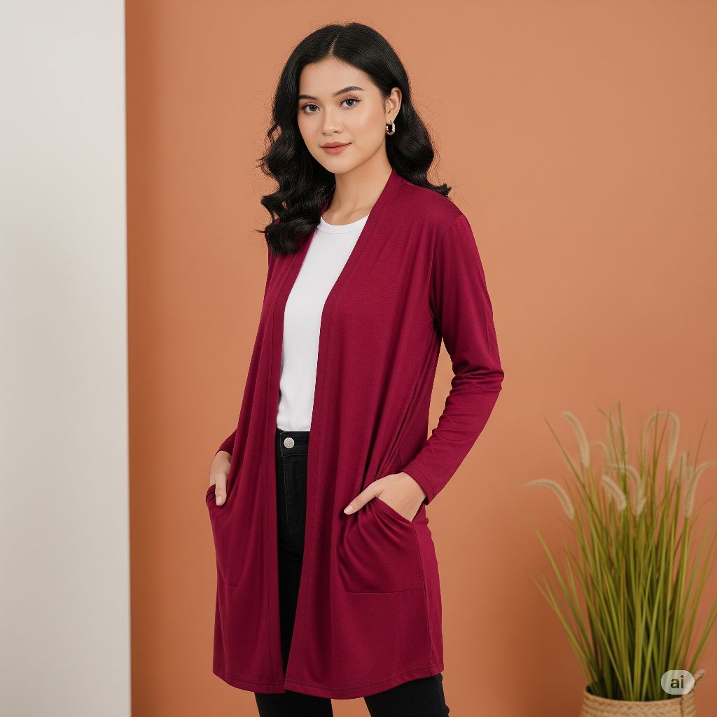 Jual cardigan wanita kekinian cardigan bahan spandex rayon cardigan ...