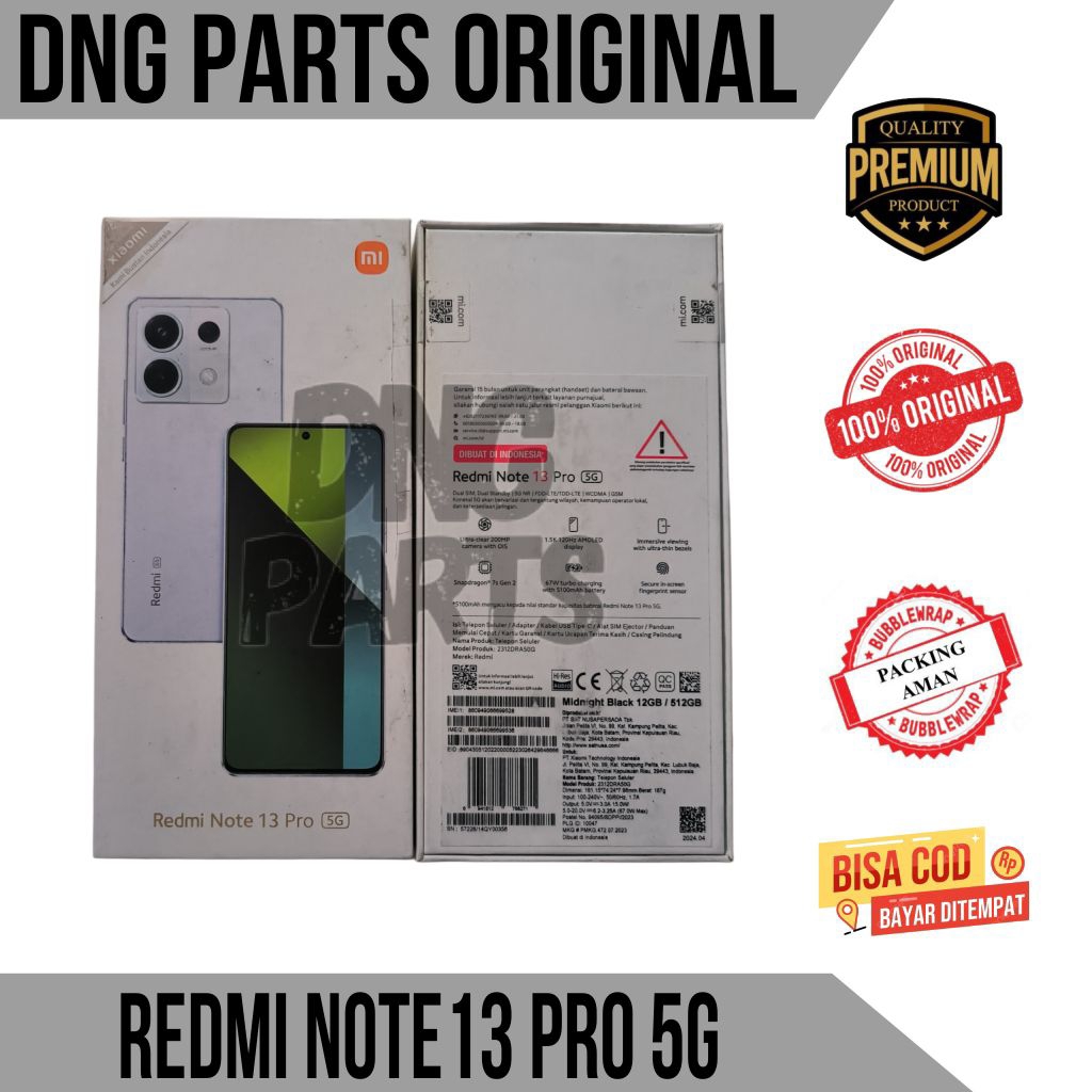 Jual DUS BOOK KARDUS BOX XIAOMI REDMI NOTE 13 PRO 5G ORIGINAL | Shopee ...