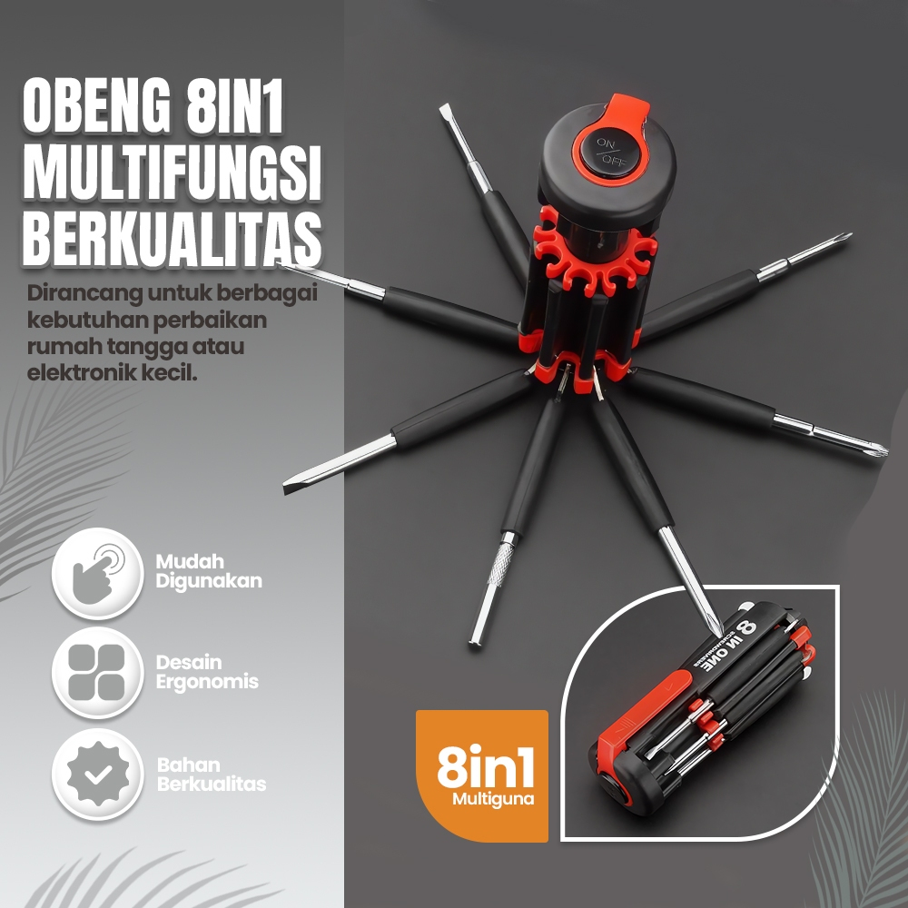 Jual Obeng Set Travel 8in1 + Senter Multifungsi | Obeng Lipat EDC ...