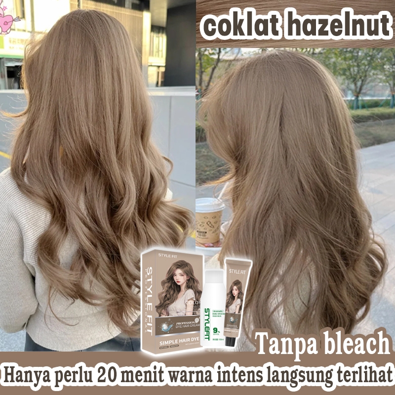 Jual [Pengiriman Cepat]STYLE FIT Hair Color Hazelnut Grey Brown,Tanpa ...