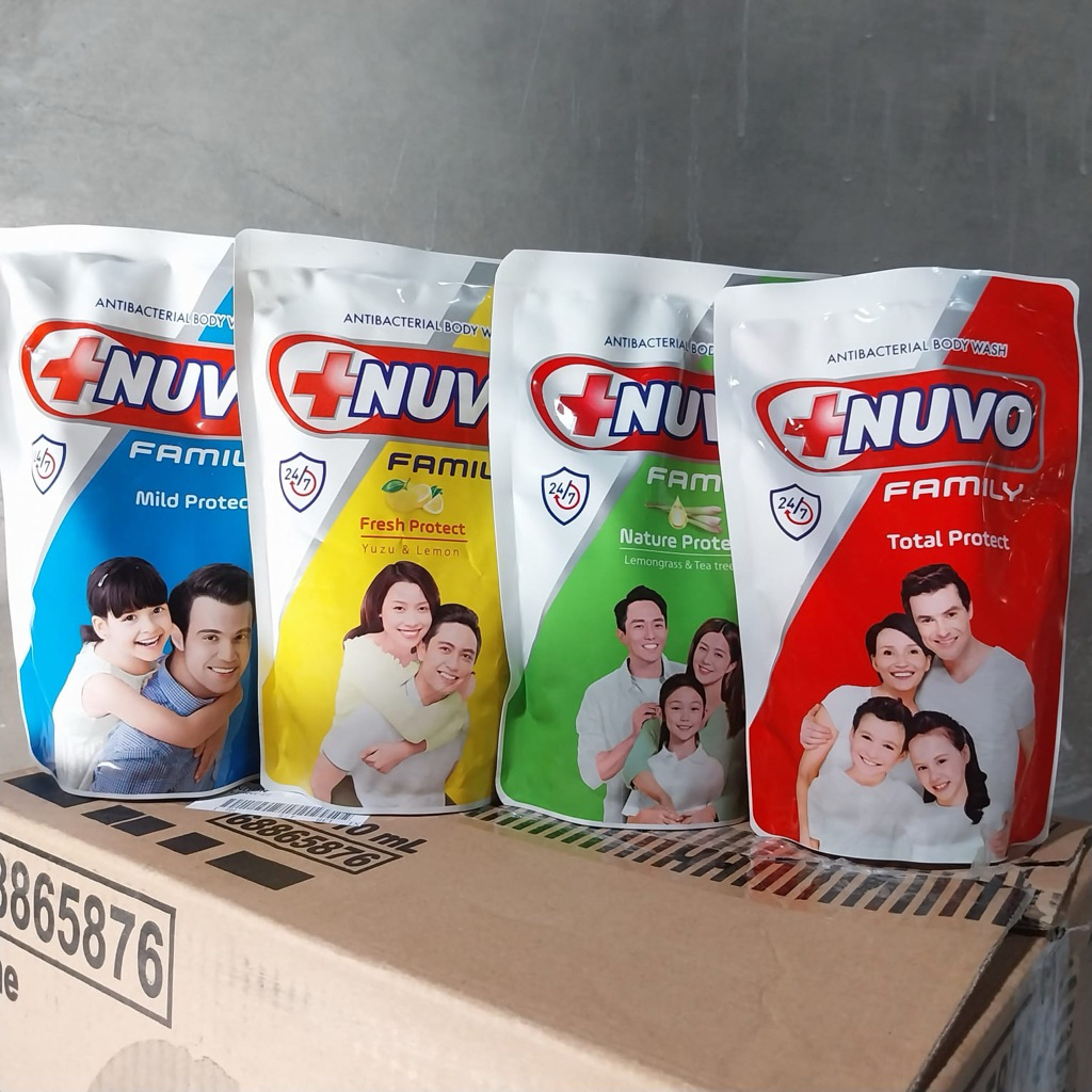 Jual (DIX JOGJA) NUVO BODY WASH SABUN MANDI POUCH 400ml / 825ml FAMILY ...