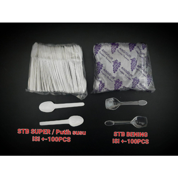 Jual Sendok Jelly STB Isi 100pcs / Sendok Ice Cream Pudding Putih Susu ...