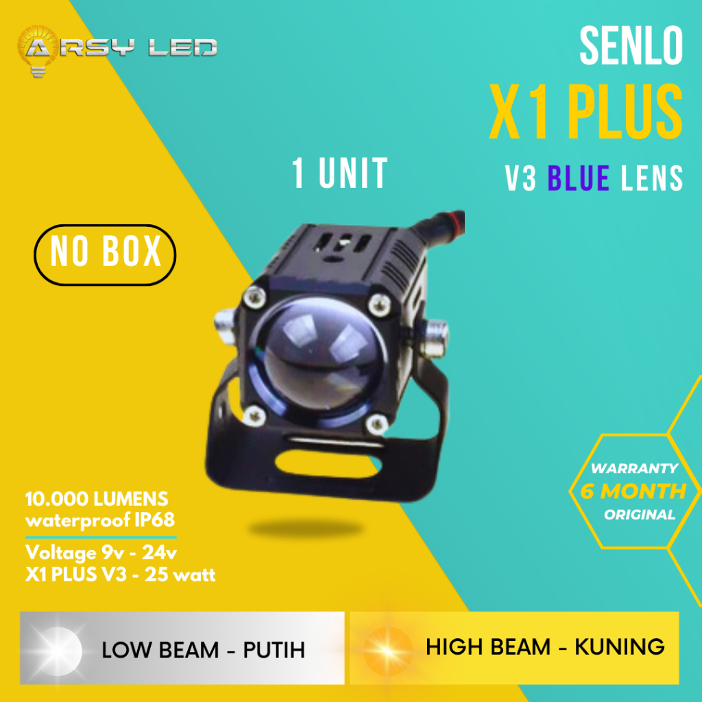 Jual SENLO X1 X3 X2 T1 D2 Plus v3Blue Lens Eye | Satuan | Lampu Sorot ...