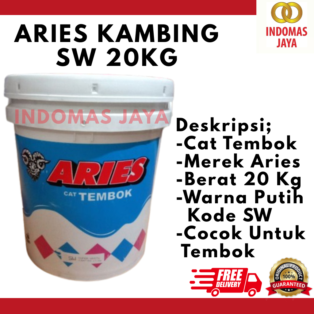 Jual Cat Tembok ARIES KAMBING 20 kg | Cat Tembok Avian Pail SW | Shopee ...
