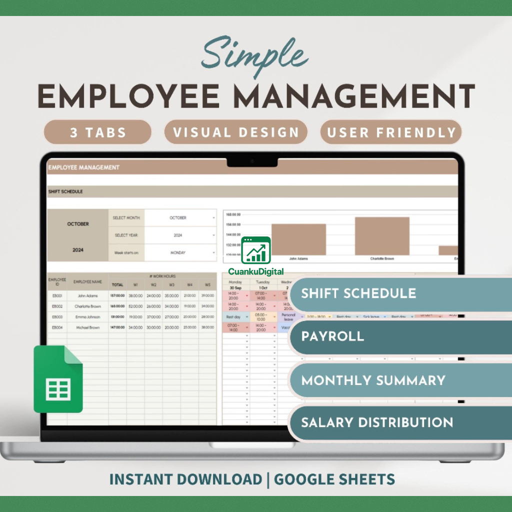 Jual Template Spreadsheet HR & Payroll | Absensi, Gaji, Cuti, Jam Kerja, Data Karyawan | Shopee ...