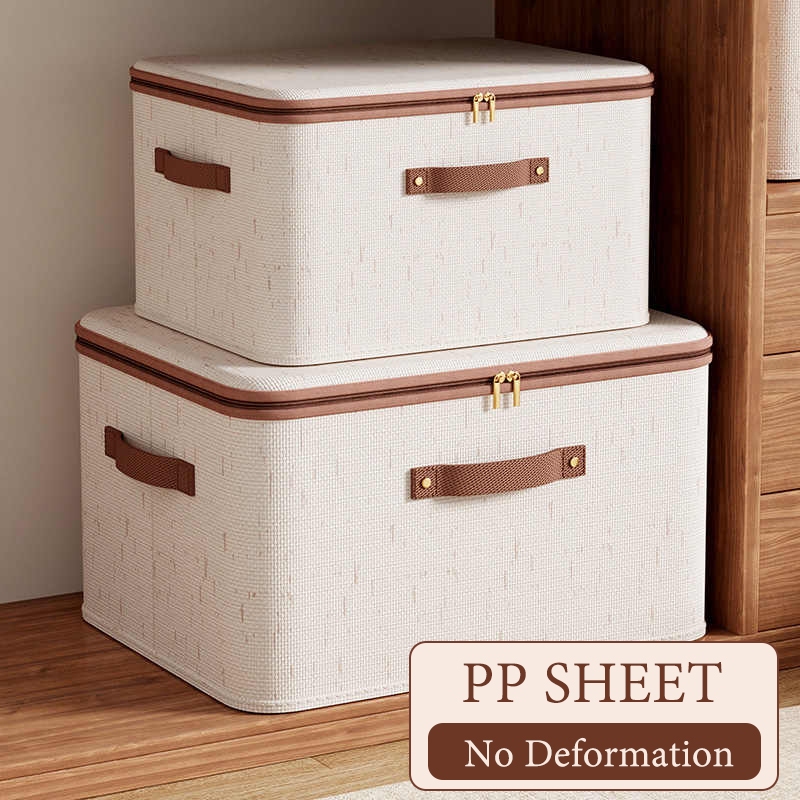 Jual Kotak Penyimpanan Linen Katun + Resleting Storage Box Kotak ...