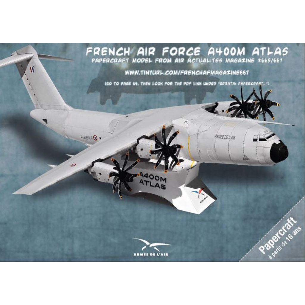 Jual Lembaran pola papercraft Pesawat Airbus Atlas A400M (3OP-A21 ...