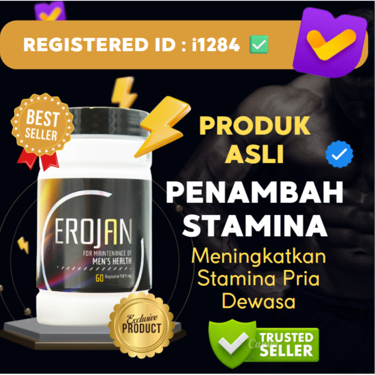 Jual EROJAN Suplemen - 1 BOTOL (60 Butir) PRODUK ASLI Halal BPOM ...