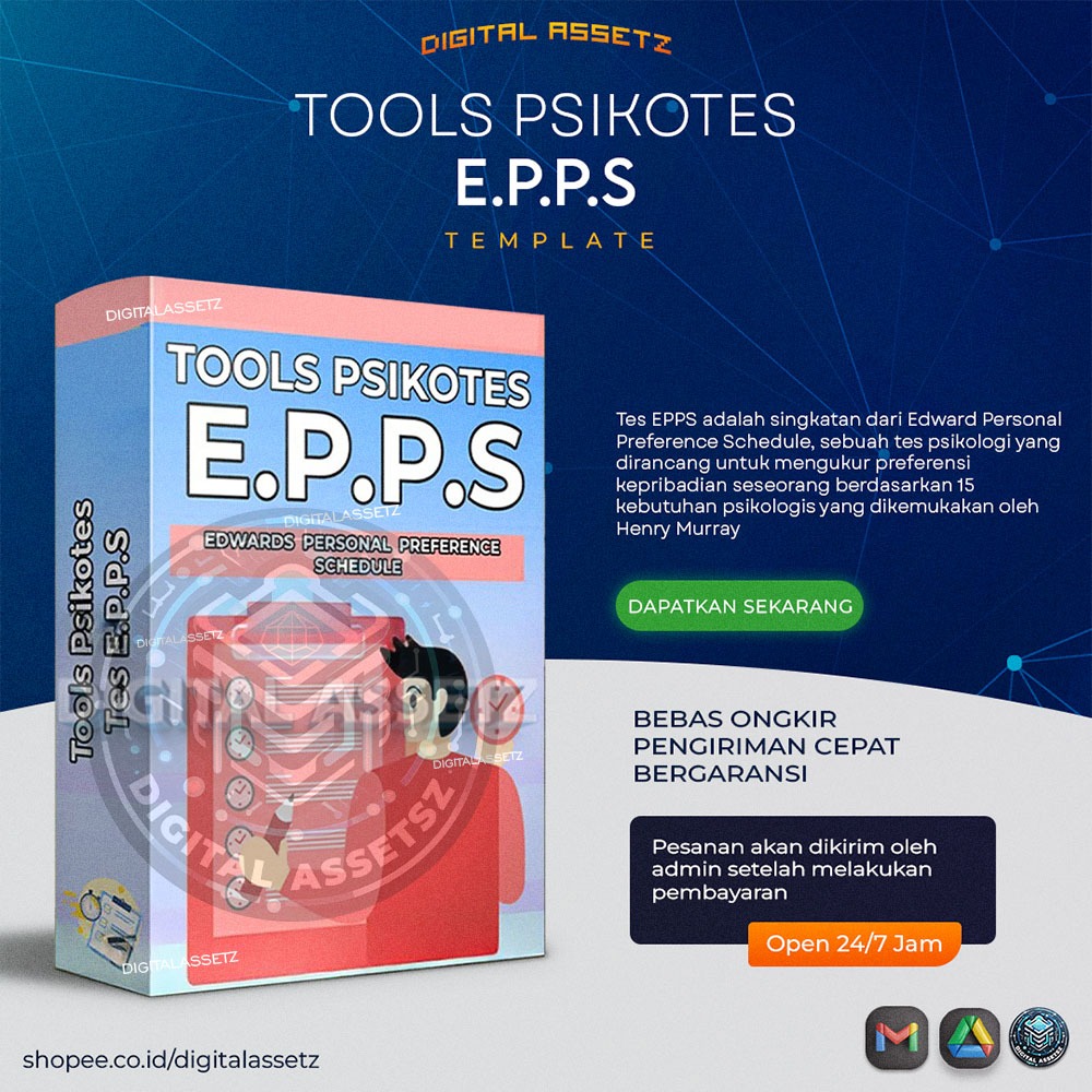 Jual Tools Psikotes EPPS EDWARDS PERSONAL PREFERENCE SCHEDULE - Program ...