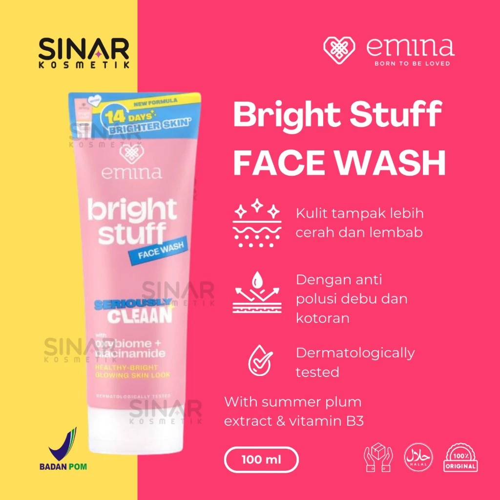 Jual [50ML] Emina Bright Stuff facial wash 50ml - Sabun Muka Cerah, Glowing, | Shopee Indonesia