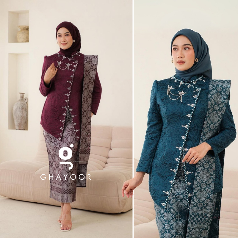 Jual Set Kebaya Modern Ayu Janggan Kutu Baru Wisuda Kebaya Set Tunik Lamaran Tunangan Batik Baju ...
